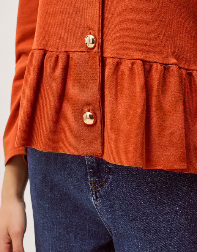 Prune Peplum Cardigan Orange | Cardigans | Monsoon ROI.