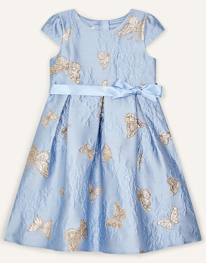 Butterfly Jacquard Dress Blue | Girls' Dresses | Monsoon Global.