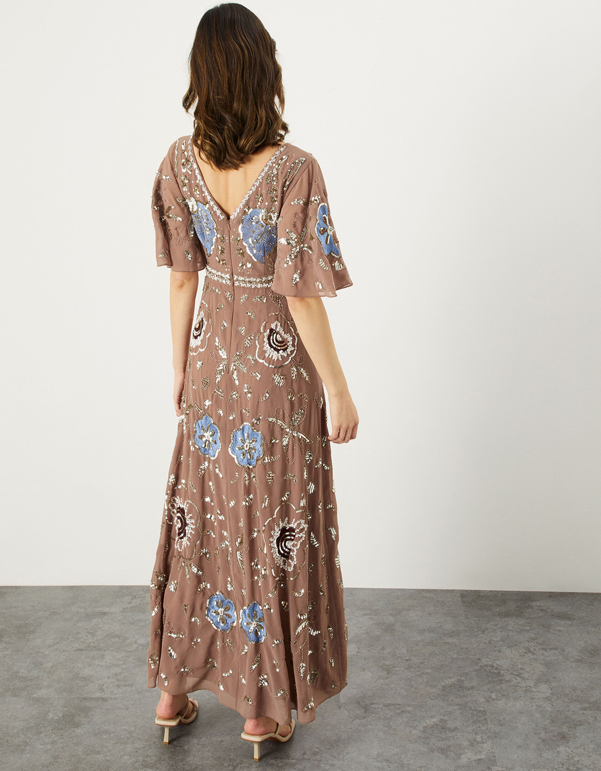 Blakely Embellished Maxi Dress with Recycled Polyester Pink
