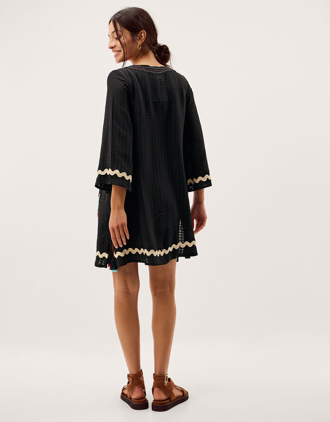 Bonnie Embroidered Mini Kaftan Black | Kaftans & Kimonos | Monsoon ROI.