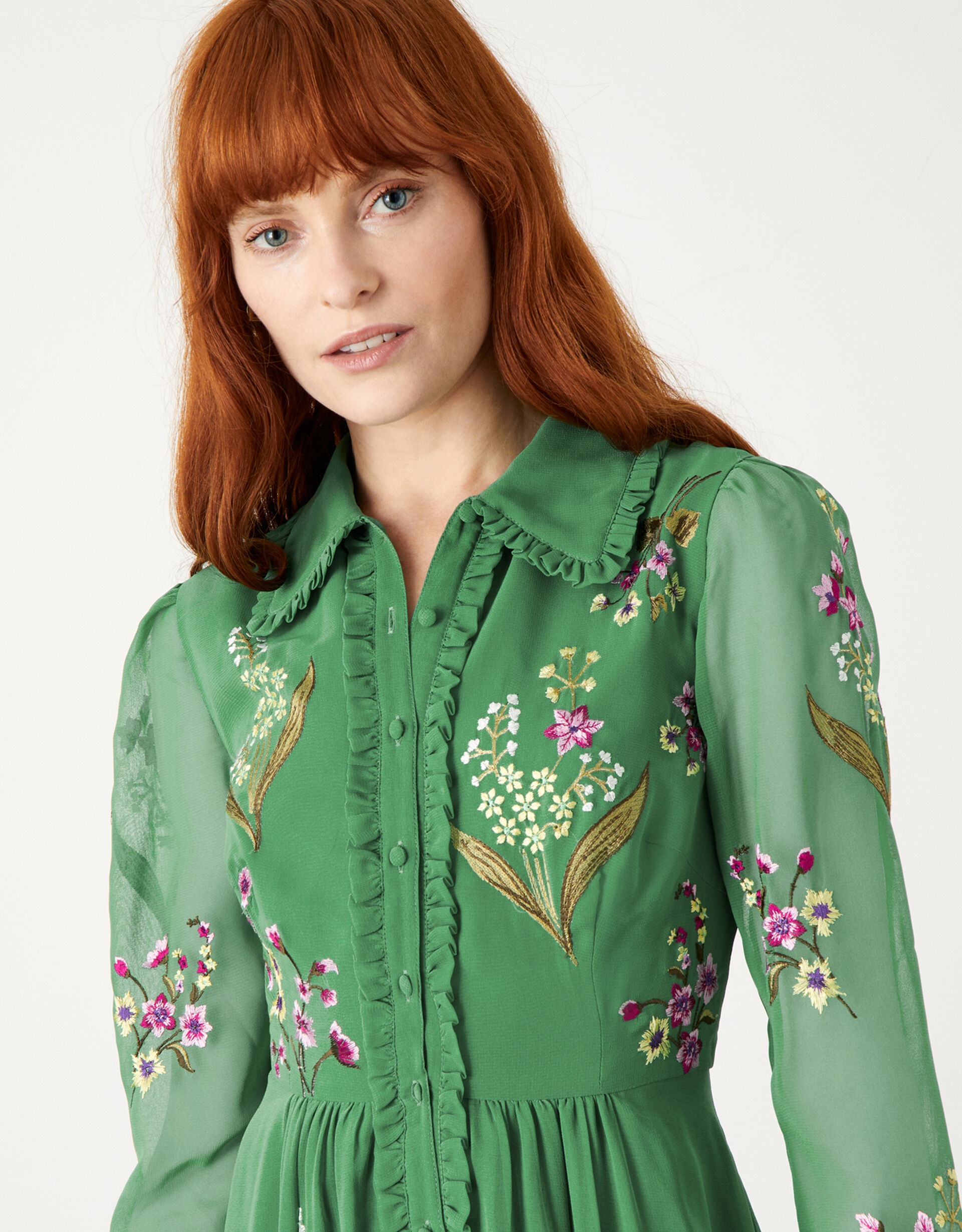 Maxine Shirt Dress Green | Evening Dresses | Monsoon Global.