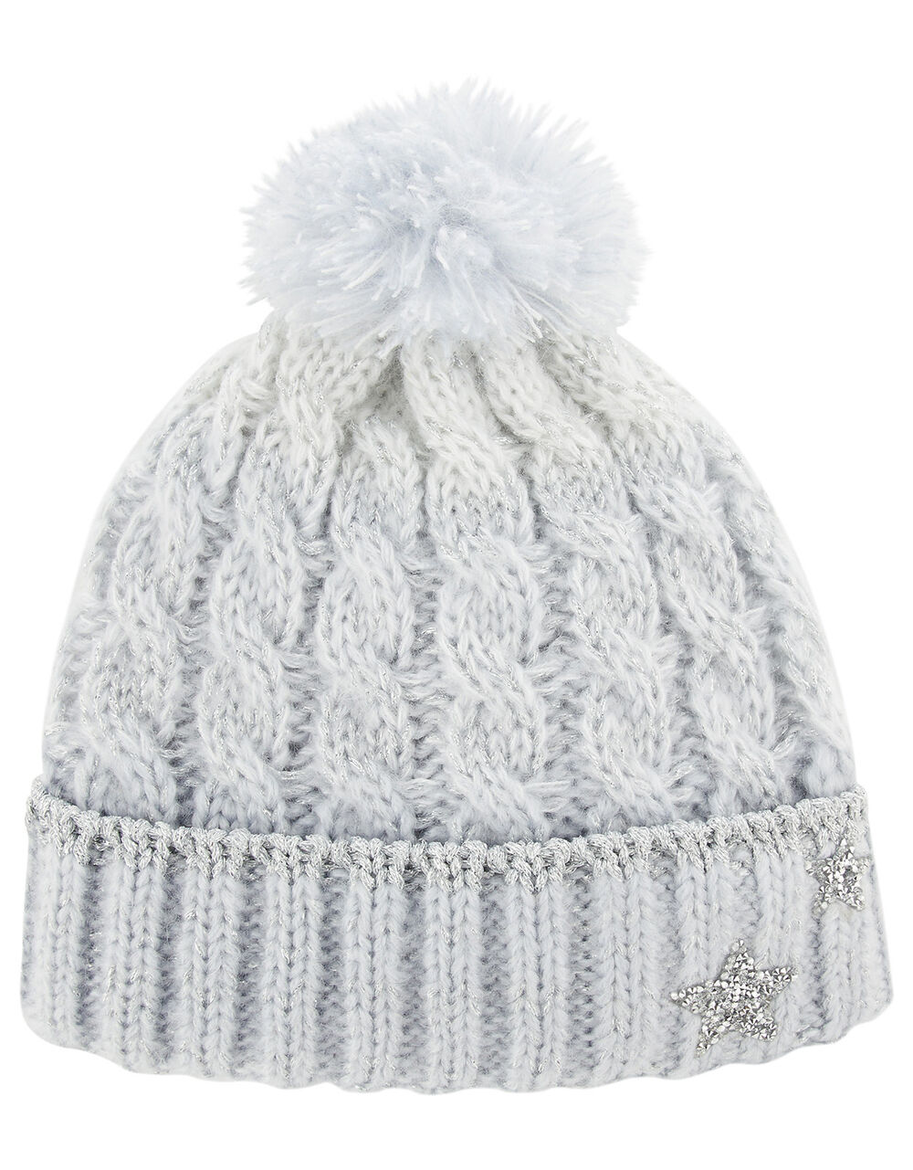 Evie Star Cable Knit Beanie Blue | Hats & Sunglasses | Monsoon Global.