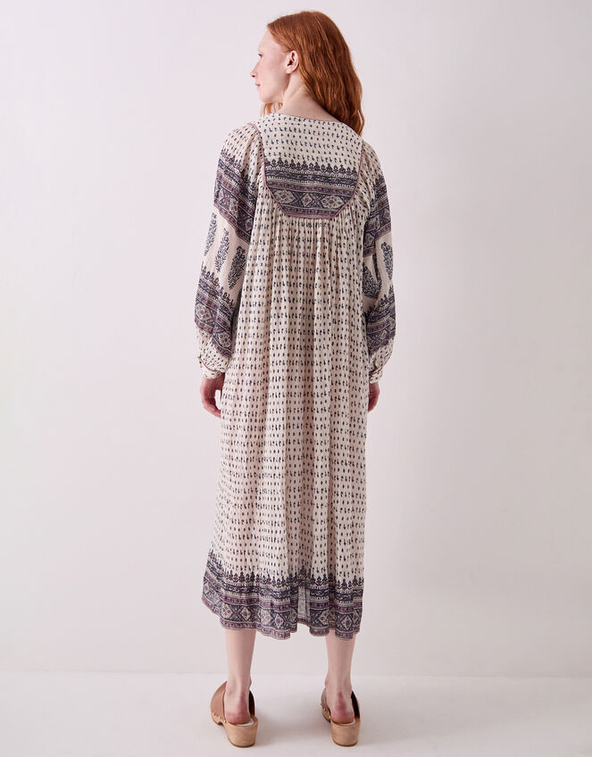East Tilly Print Midi Smock Dress Blue