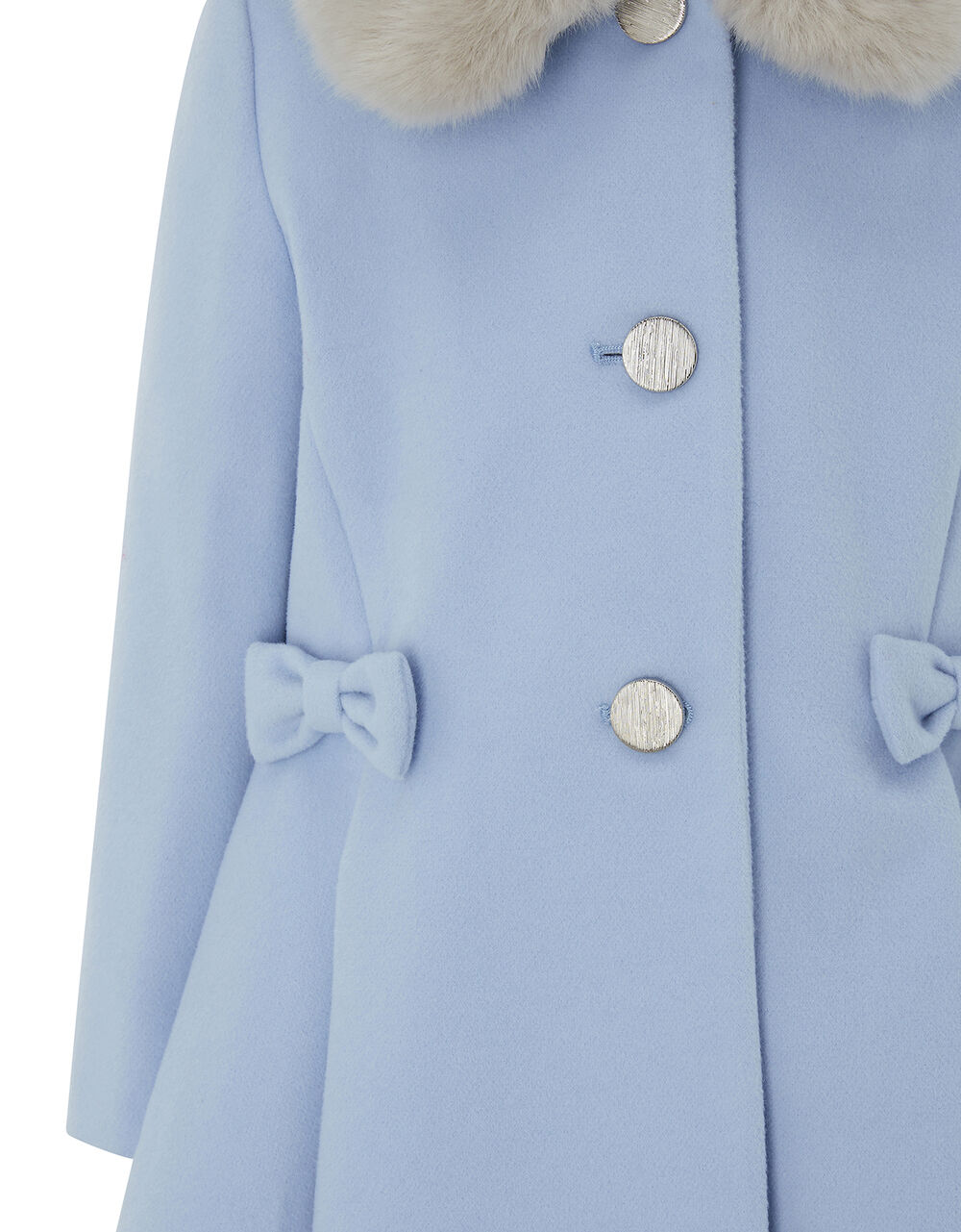Blue Bow Coat Blue | Girls' Coats & Jackets | Monsoon Global.