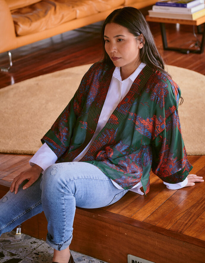 One Hundred Stars Pagoda Forest Kimono Jacket