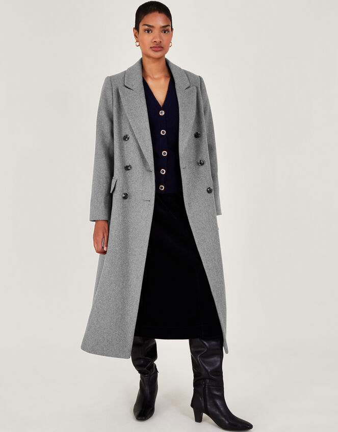 Fay Double Breasted Coat Gray | Women's Coats | Monsoon US.