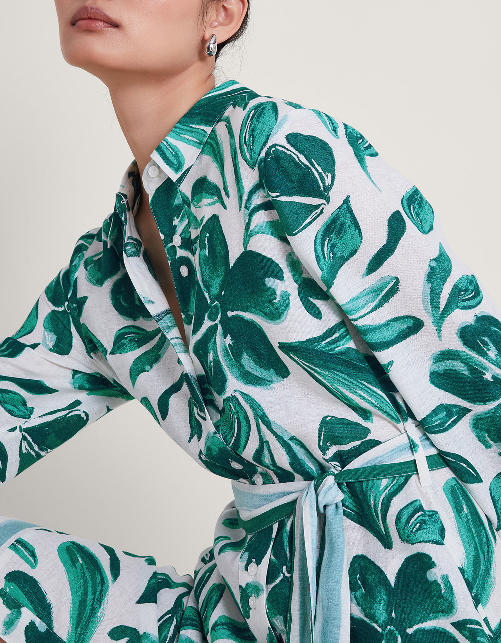 Naomi Print Shirt Dress Green | Day Dresses | Monsoon US.