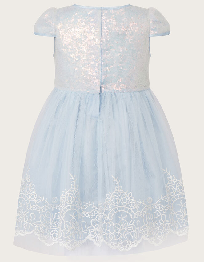 Baby Annelise Sequin Net Dress Blue