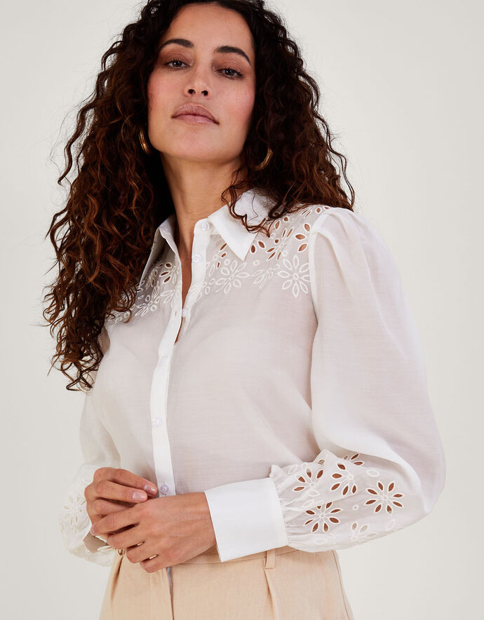Brie Cutwork Blouse Ivory