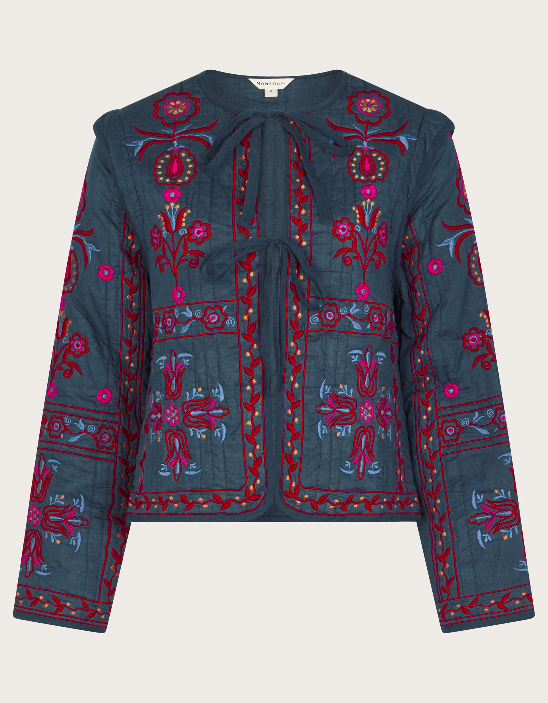 Matilda Tie Jacket Blue | Women's Jackets | Monsoon US.