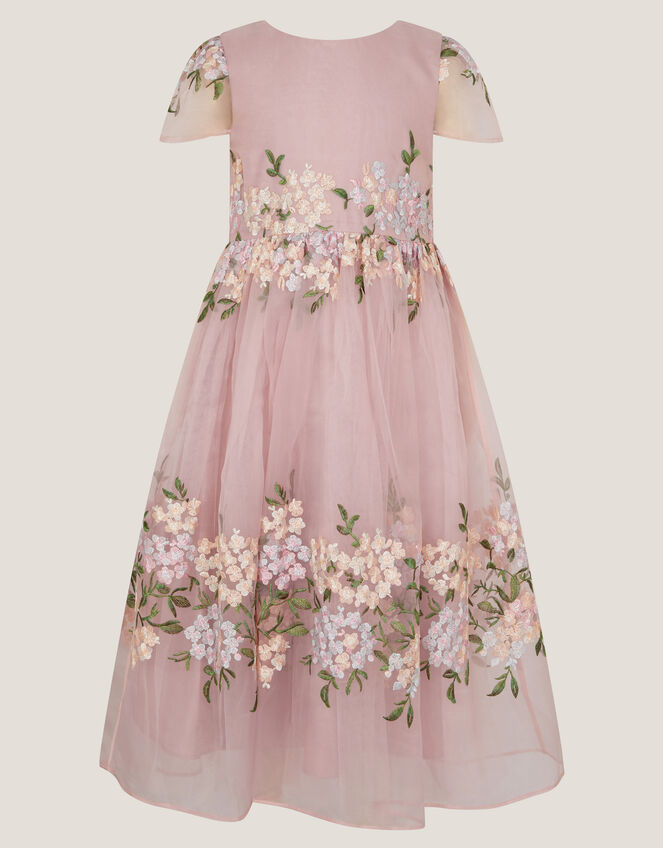 Floral Embroidered Organza Party Dress Pink | Girls' Dresses | Monsoon US.
