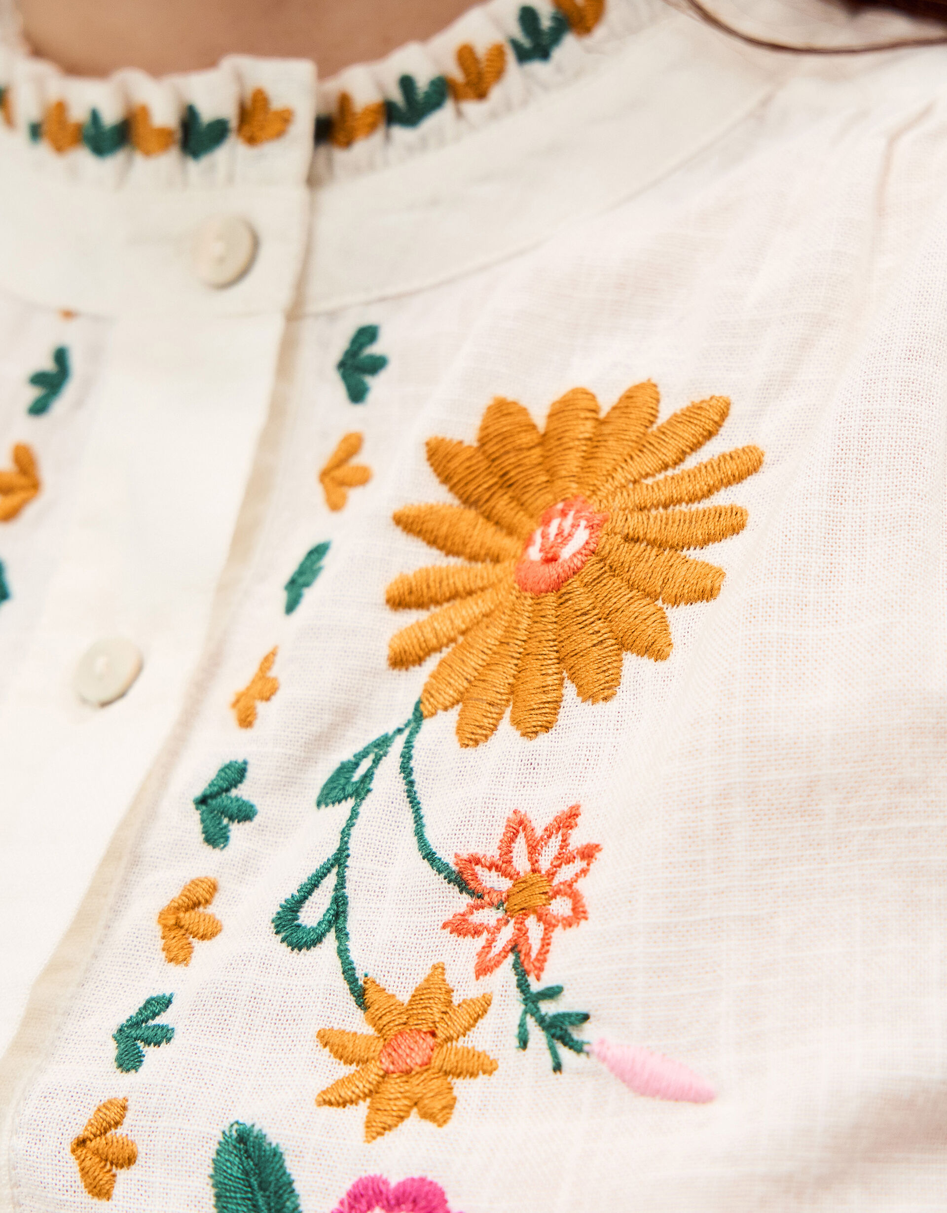 Emmy Embroidered Long Sleeve Top White | Tops & T-shirts | Monsoon US.