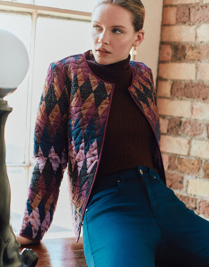 Gianna Jacket in Organic Cotton Red