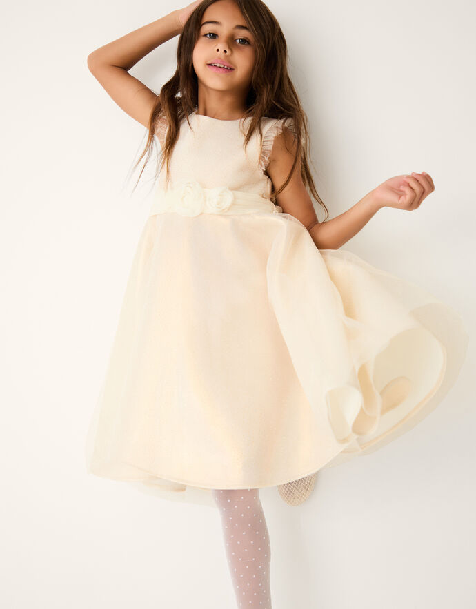 Principesa Appliqué Rose Sparkle Dress Gold | Girls' Dresses | Monsoon ...