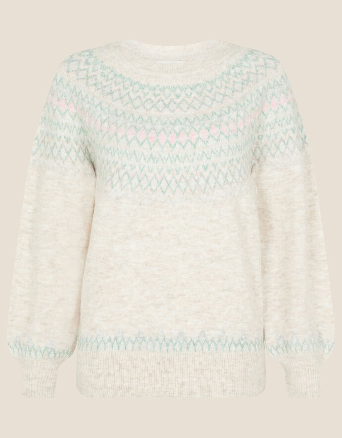Fairisle Cosy Jumper with Recycled Polyester Natural | Sweaters ...