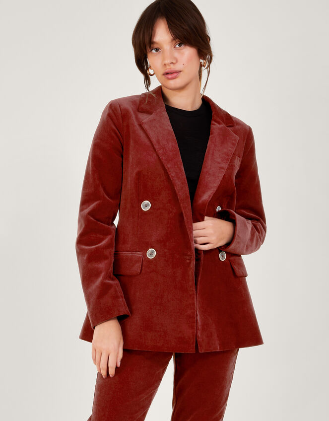 Justine Double Breasted Cord Blazer Copper | Women's Jackets | Monsoon ...