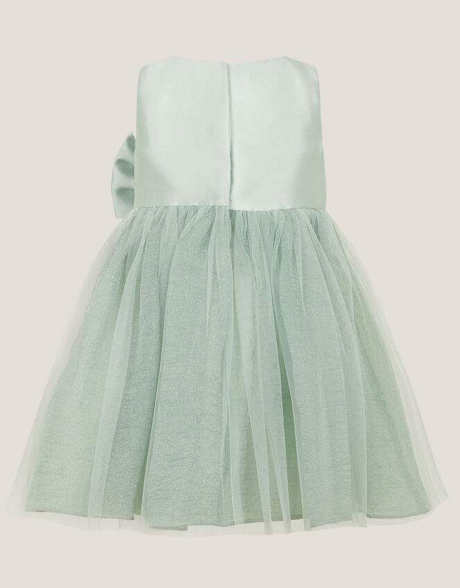 Baby Waterfall Bow Tulle Dress Green | Baby Girl Dresses | Monsoon Global.