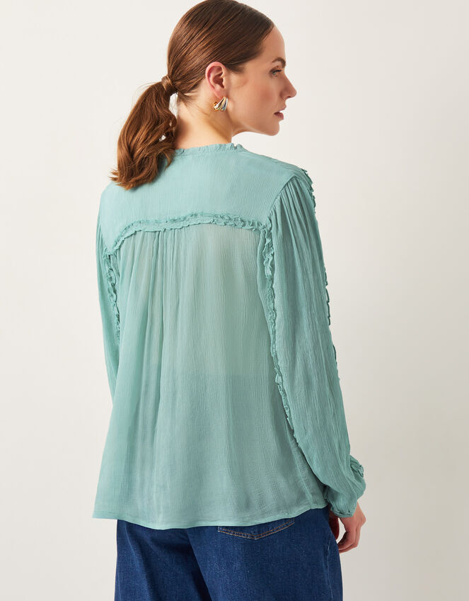 Juliet Sheer Texture Ruffle Blouse | Tops & T-shirts | Monsoon US.