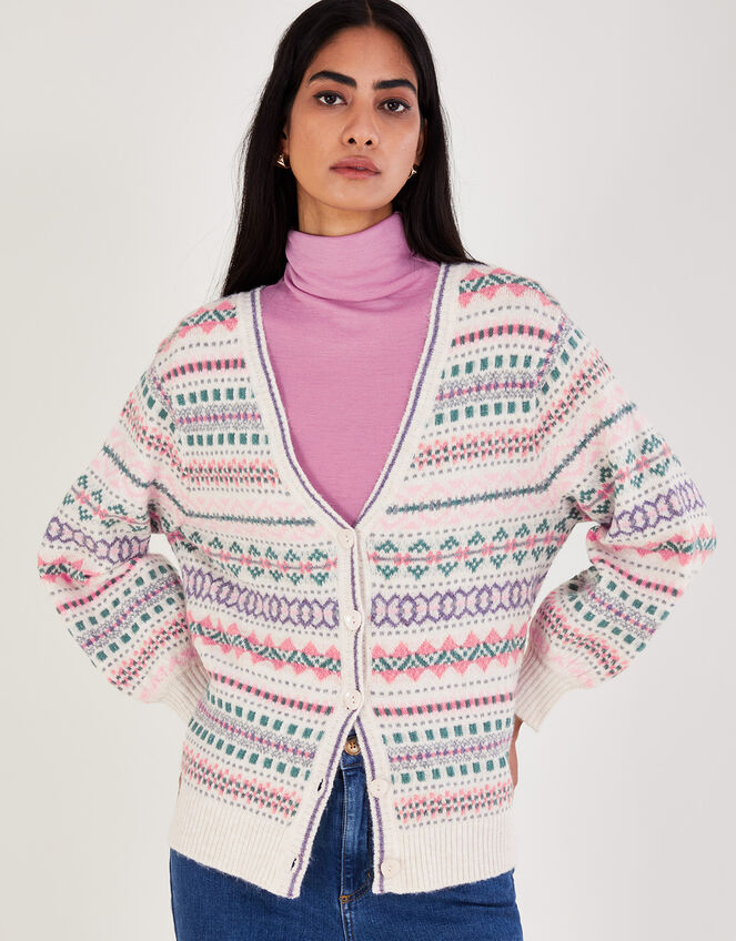 Fair Isle Cardigan Ivory | Cardigans | Monsoon Global.