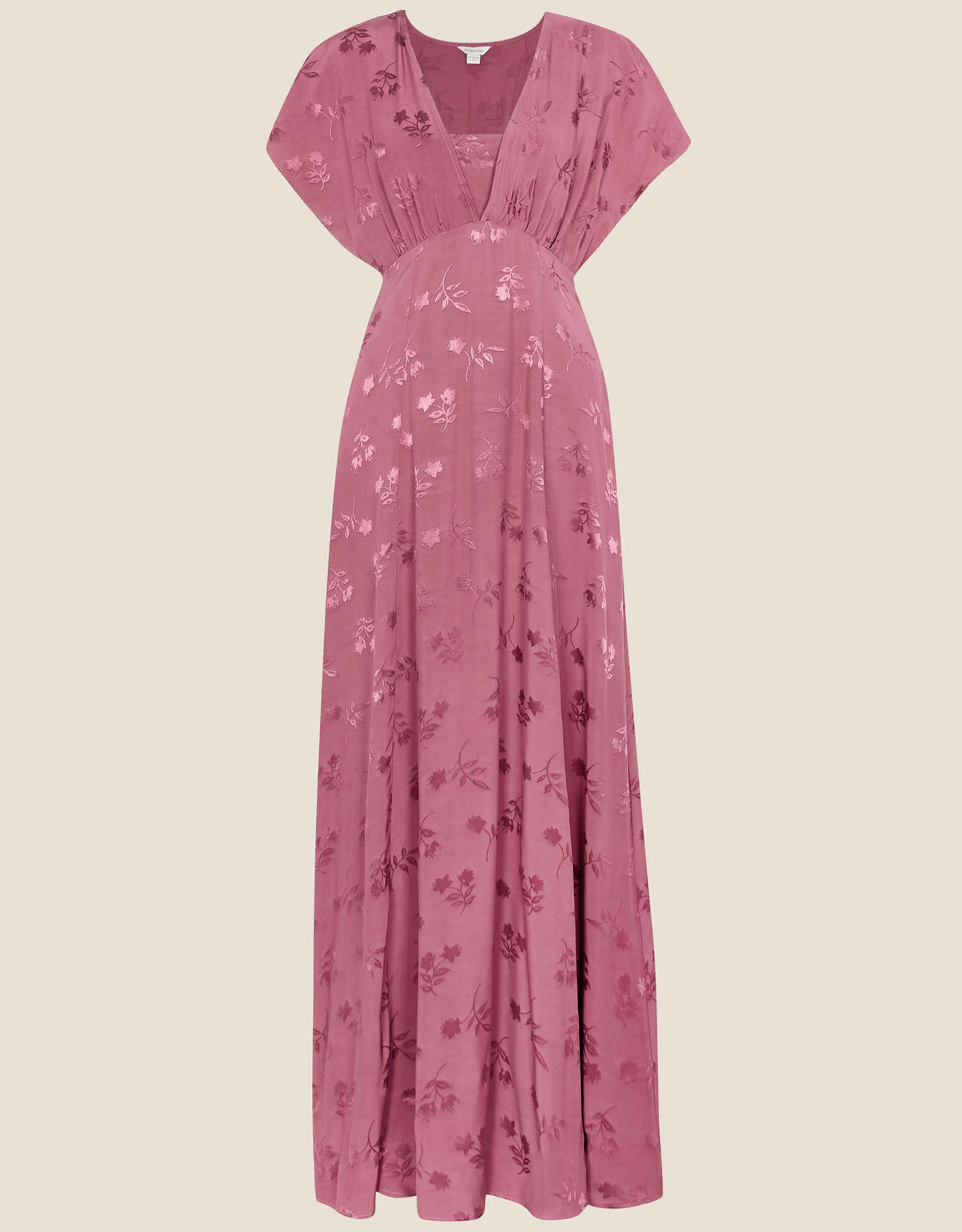 Donna Satin Jacquard Maxi Dress Pink