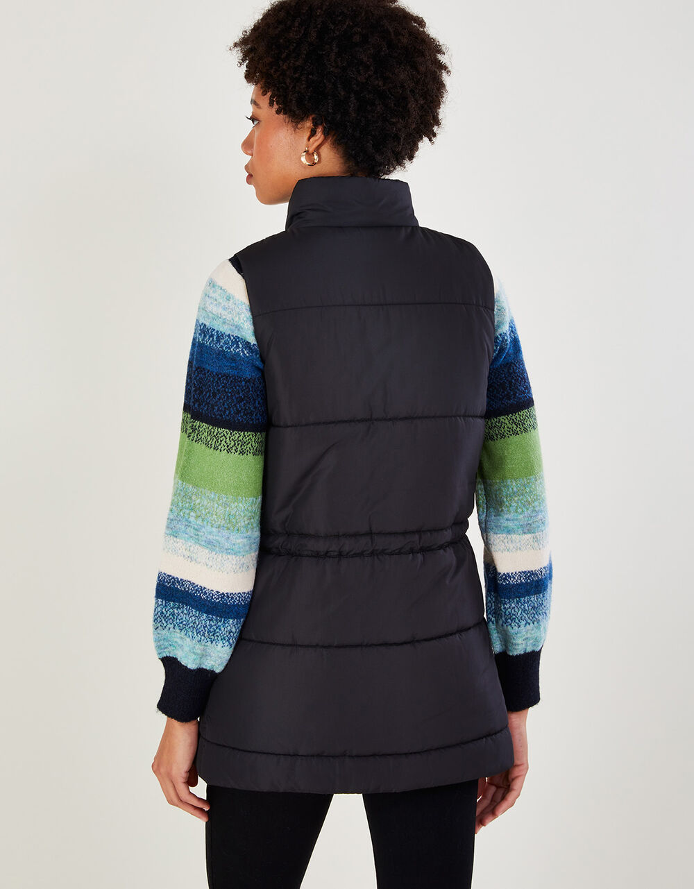 Georgina Padded Short Gilet with Recycled Polyester Black | Women's ...