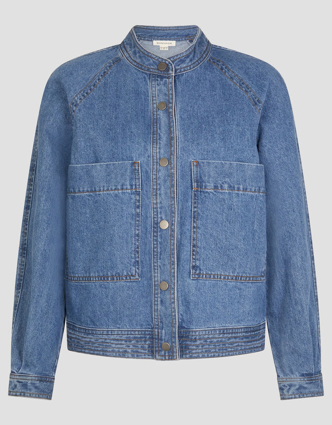 Binky Crop Collarless Denim Jacket Blue | Casualwear | Monsoon US.