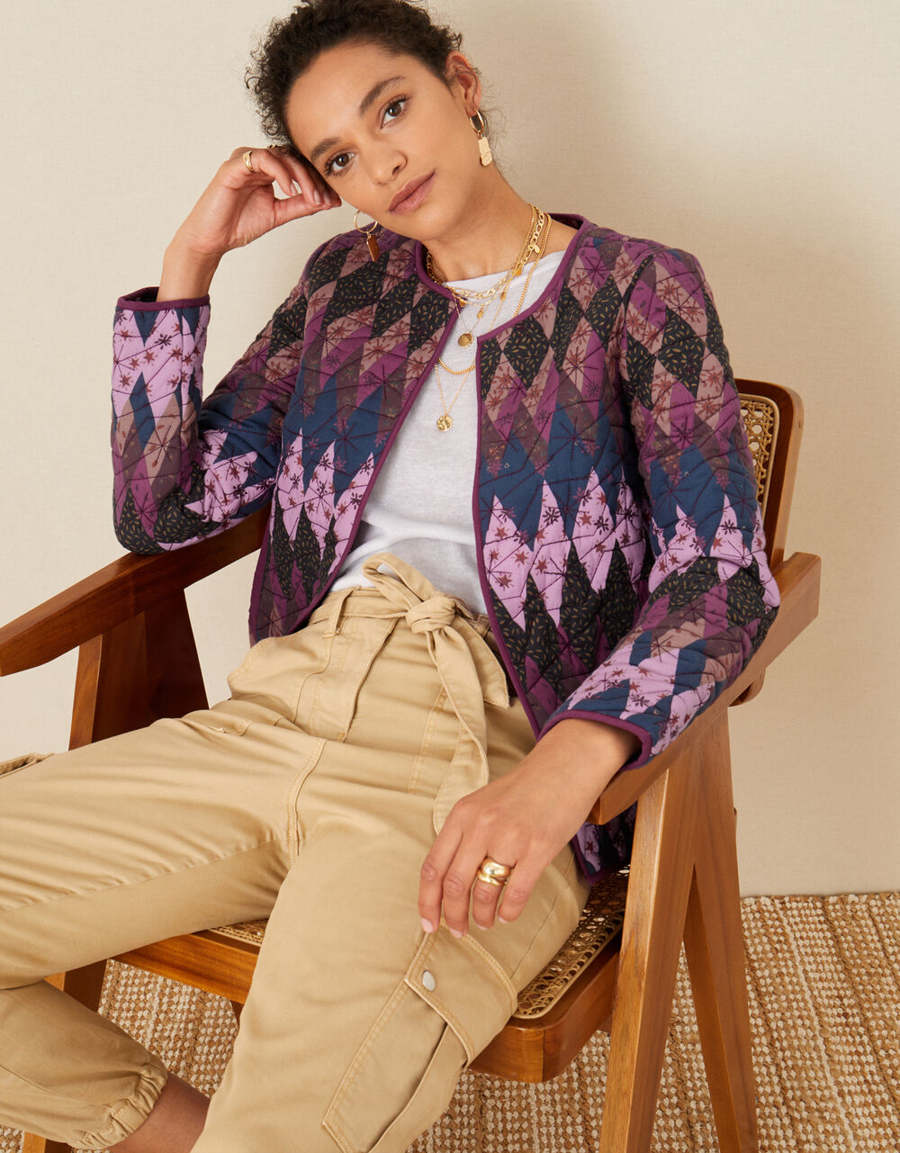 Gianna Jacket in Organic Cotton Red