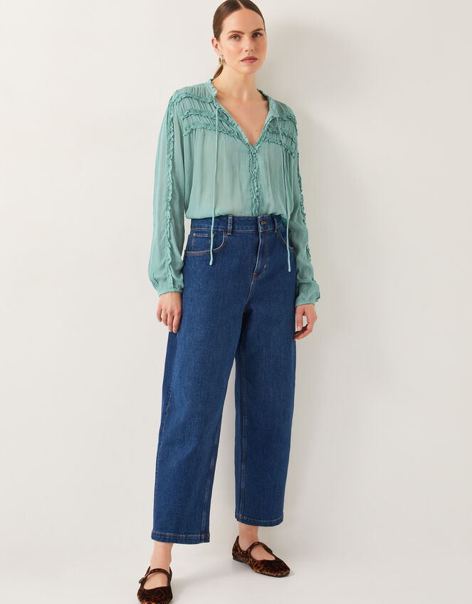 Juliet Sheer Texture Ruffle Blouse | Tops & T-shirts | Monsoon US.