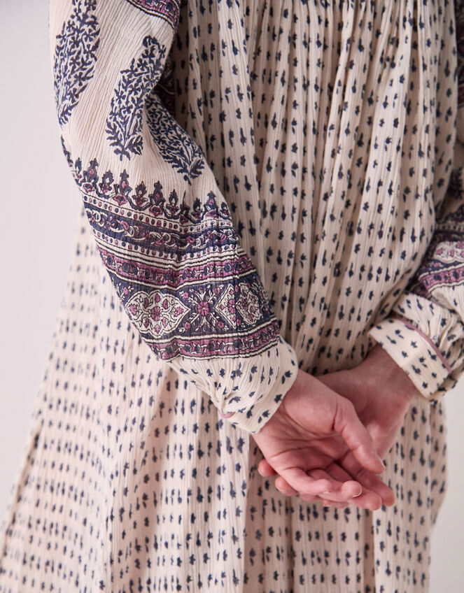 East Tilly Print Midi Smock Dress Blue