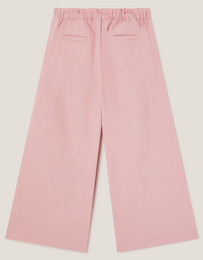 Crochet Pocket High-Waist Trousers Pink | Girls' Pants & Jeans ...