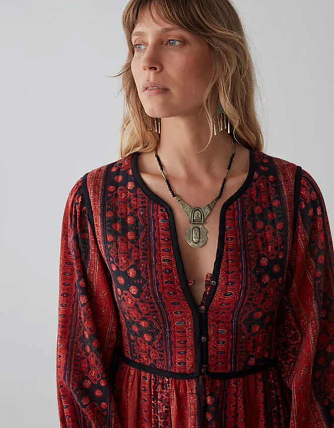 Maison Hotel Dalida Embroidered Dress Red