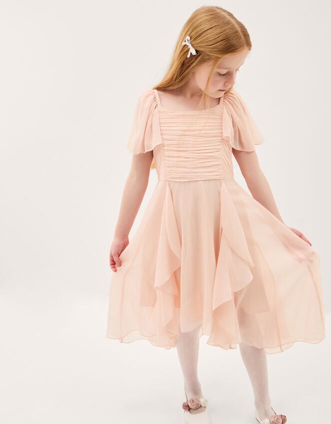 Joy Waterfall Ruffle Chiffon Maxi Dress Pink | Girls' Dresses | Monsoon ...