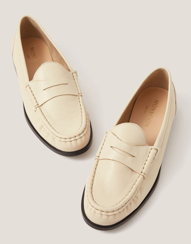 Grace Leather Loafers Ivory | Women's Shoes | Monsoon US.