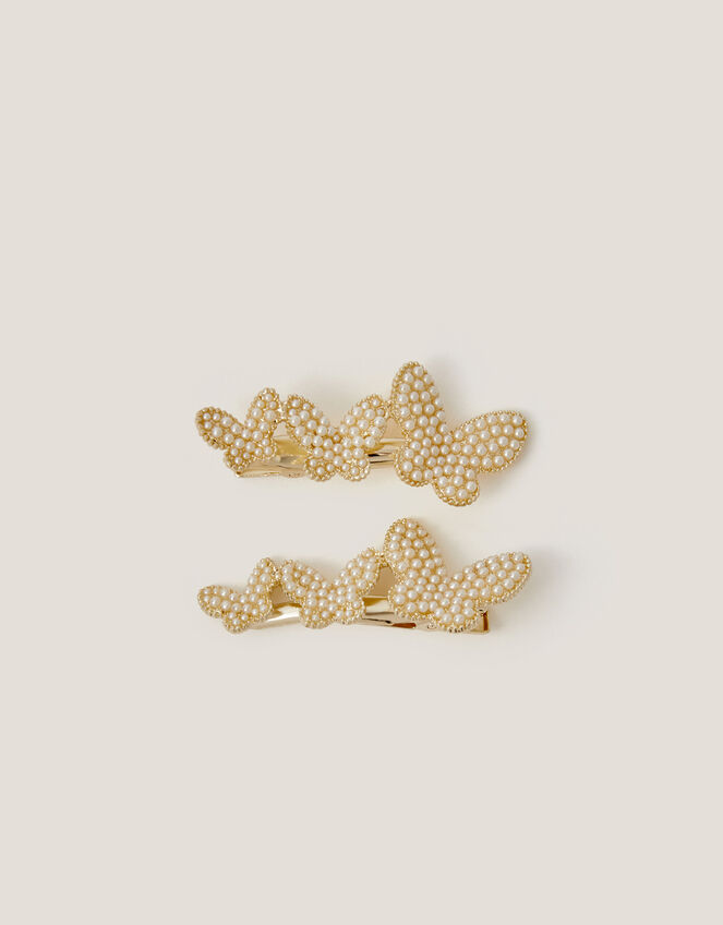 2-Pack Pearl Butterfly Hair Clips | Accessories | Monsoon ROI.