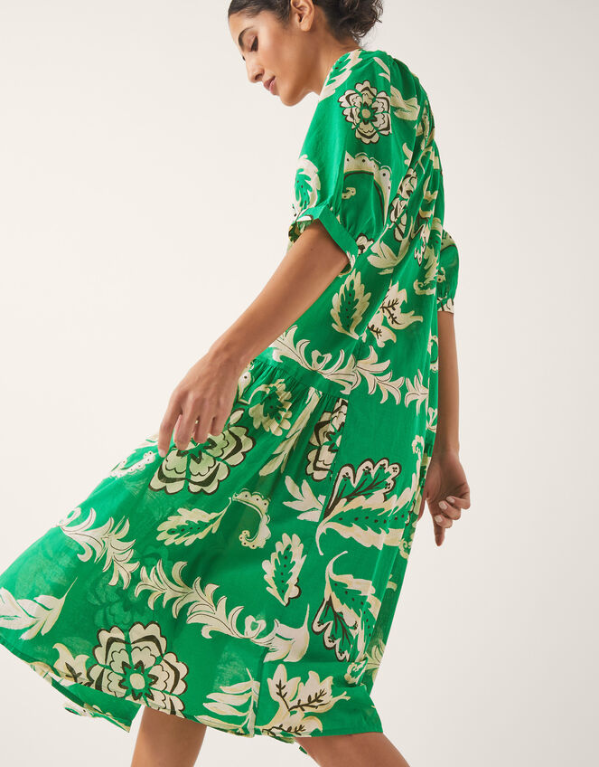 Kristen Floral Print Smock Dress Green