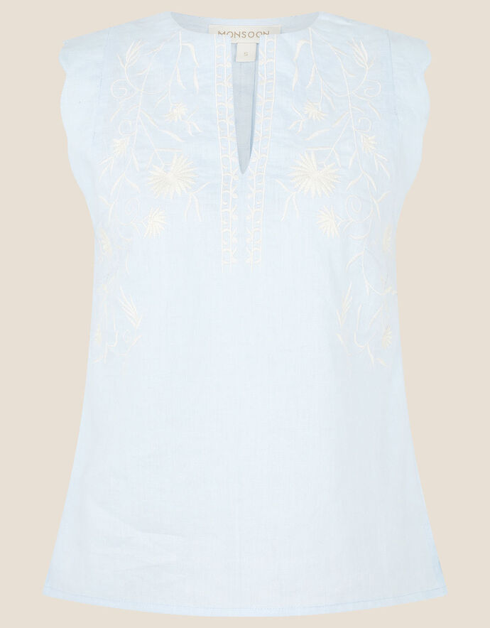 Floral Embroidered Tank Top Blue | Vests, Camisoles And Sleeveless Tops ...