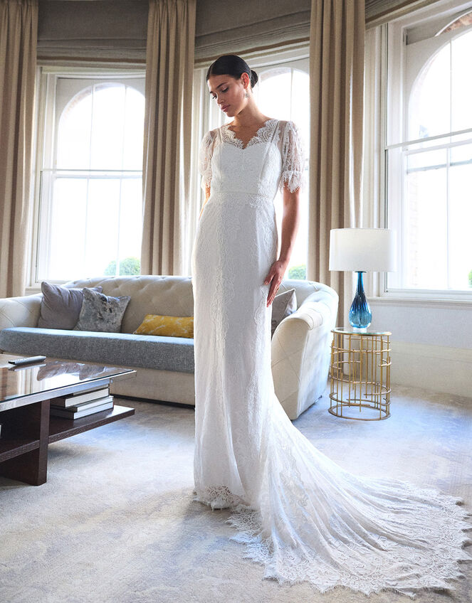 Elizabeth Chantilly Lace Bridal Maxi Dress Ivory | Wedding Dresses ...