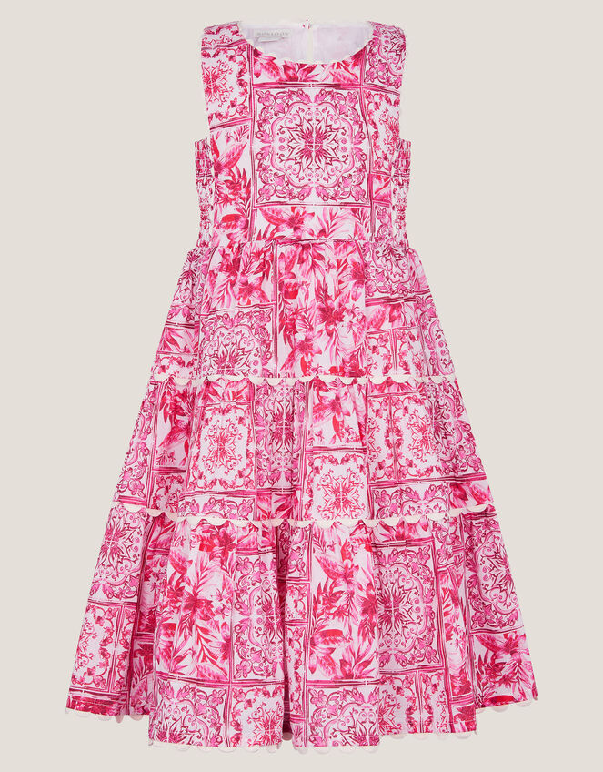 Tile Print Sleeveless Dress Pink | Girls' Dresses | Monsoon US.