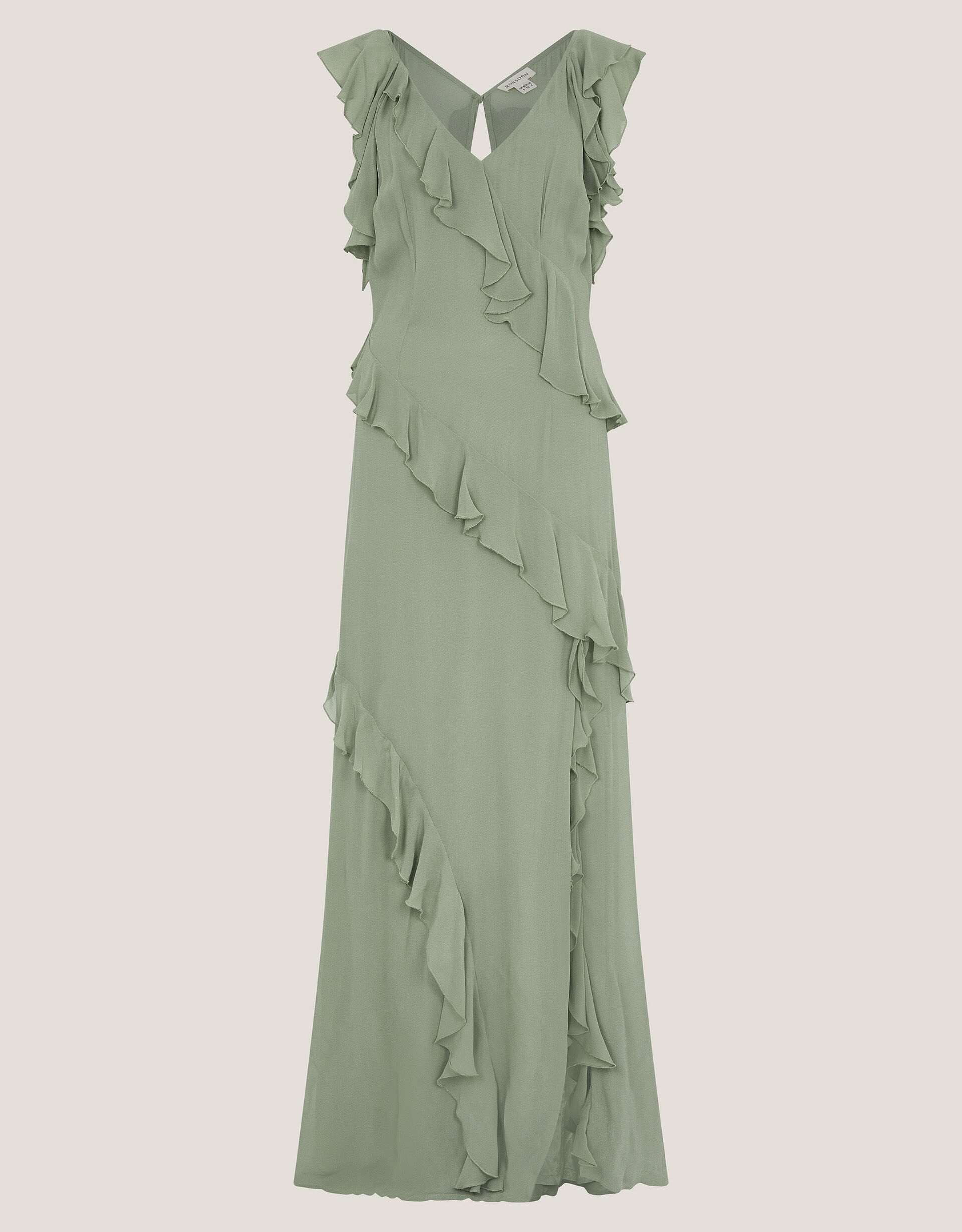 Romy Ruffle Maxi Dress Green | Evening Dresses | Monsoon US.