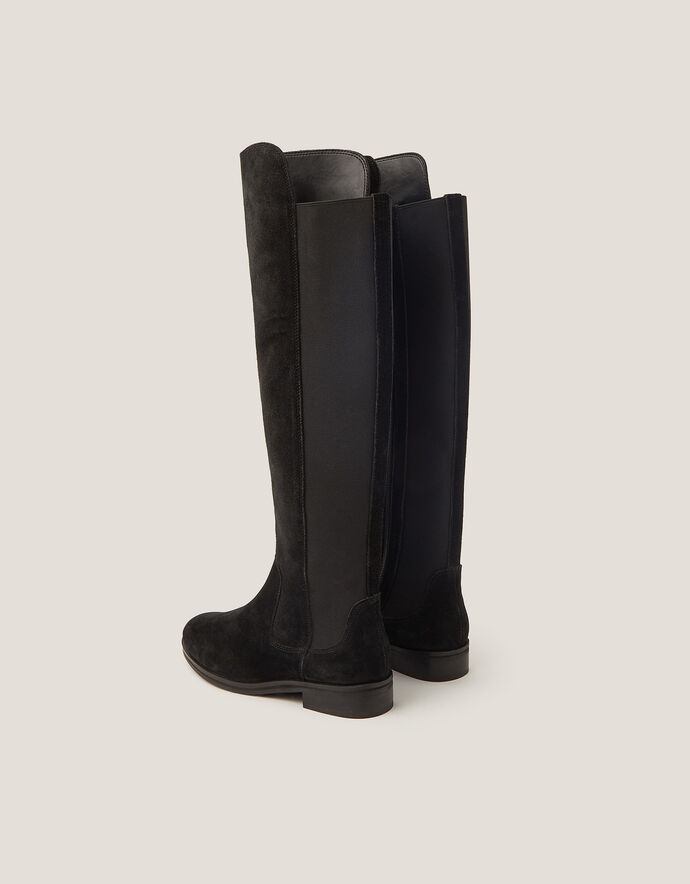 Una Suede Knee High Boots Black