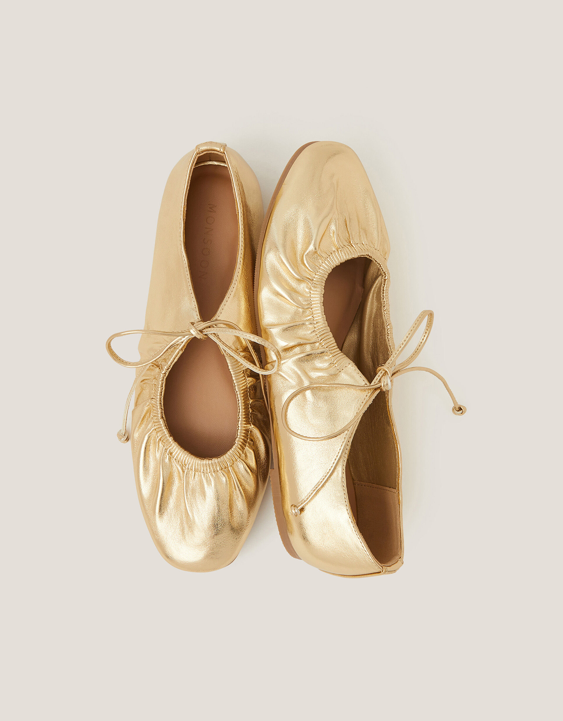 Blair Metallic Ballet Flats Gold | Women's Shoes | Monsoon US.