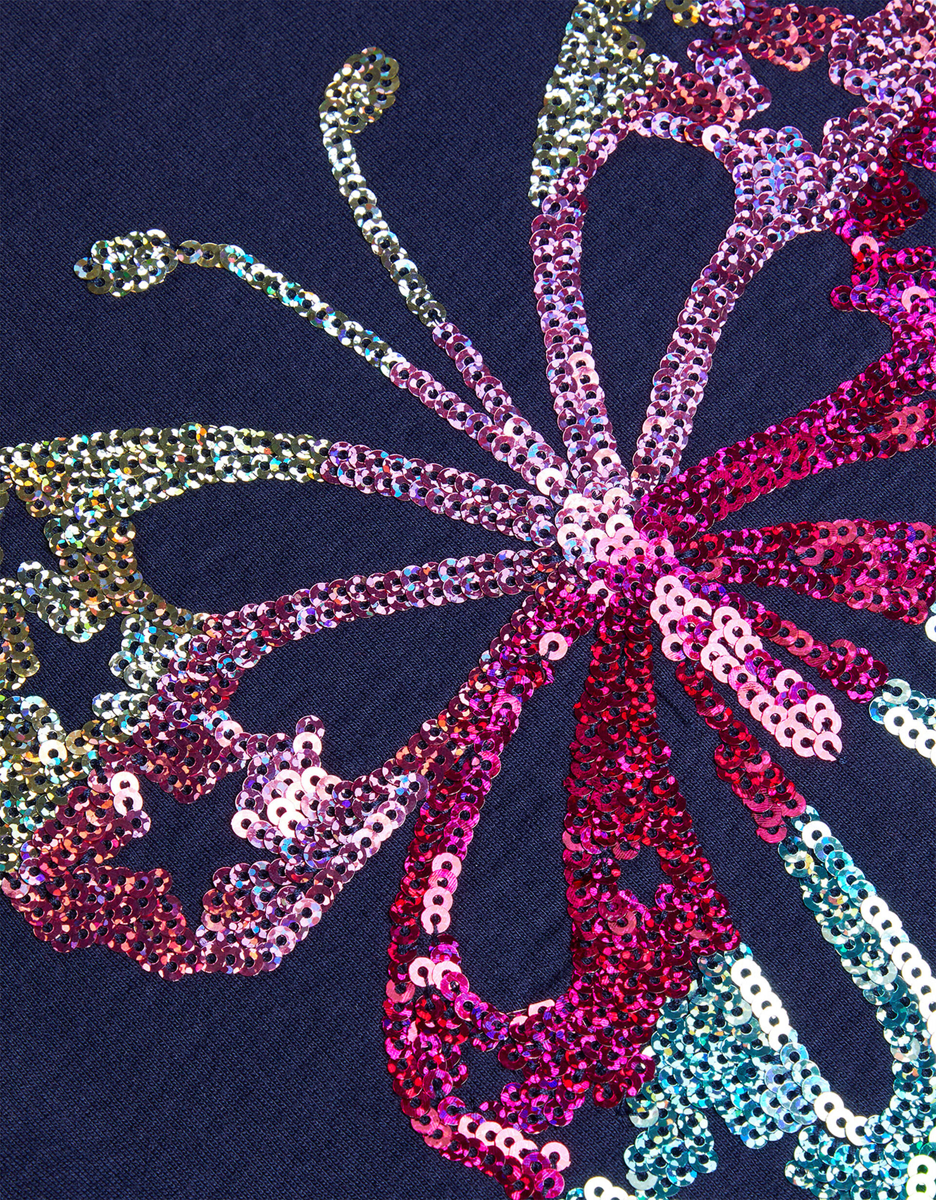 Sequin Ombre Butterfly Jumper in Sustainable Cotton Blue