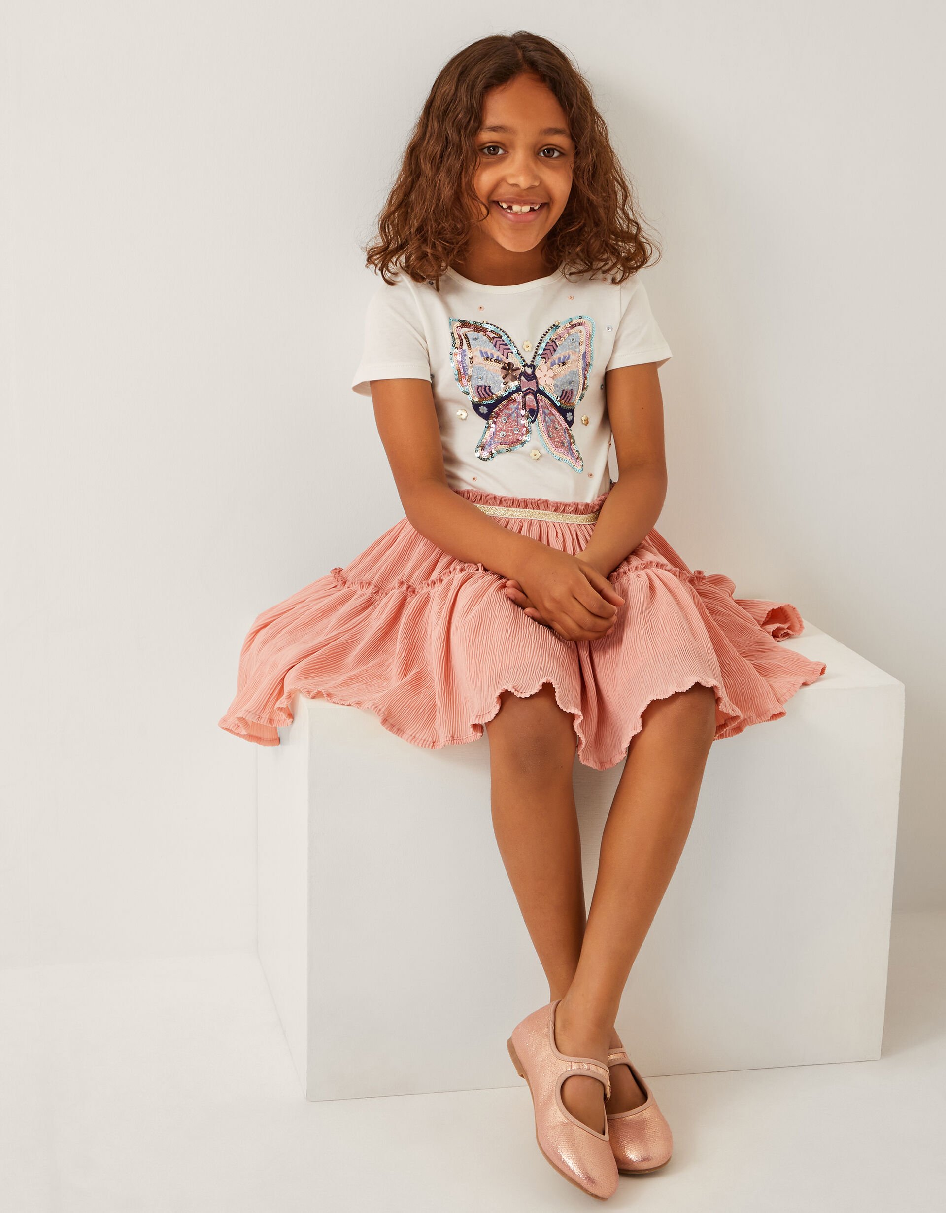 Sequin Butterfly Disco Dress Pink | Girls' Dresses | Monsoon US.