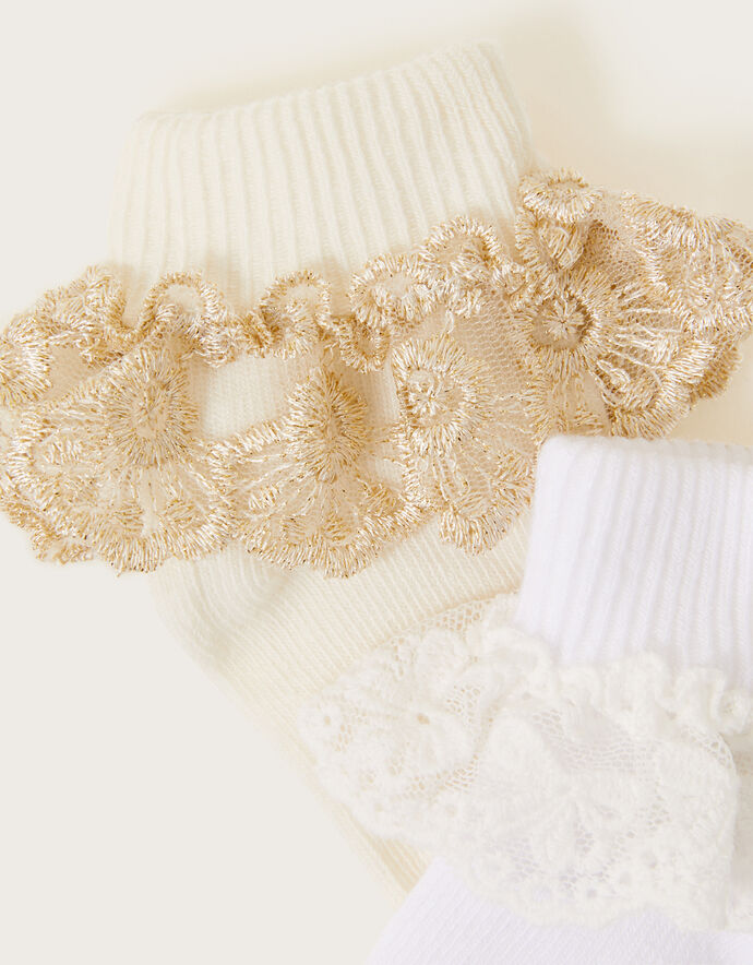 Baby Lace Trim Socks Twinset Multi | Flower Girl Accessories | Monsoon US.
