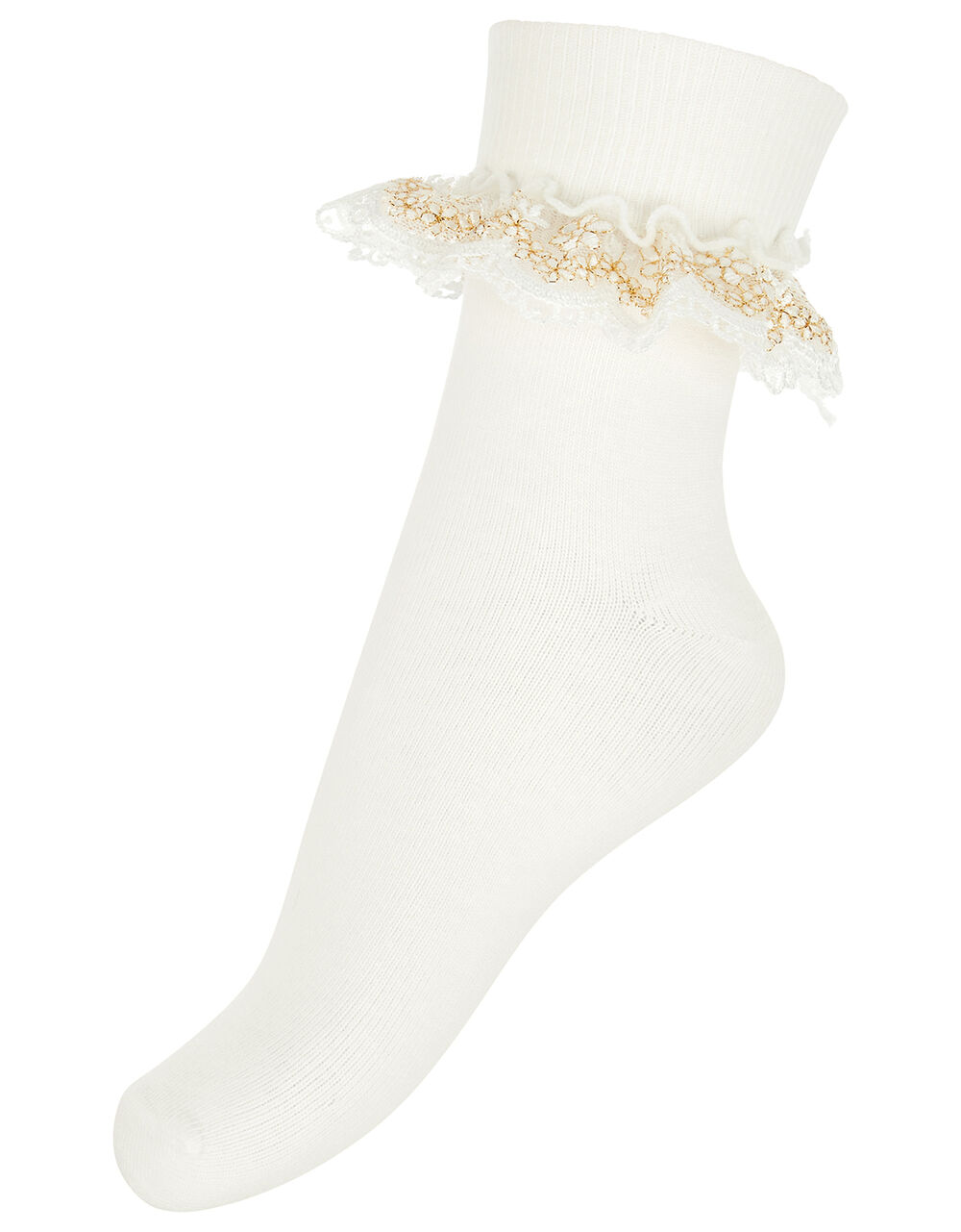 Chloe Sparkle Gold Lace Socks Ivory | Girls' Tights & Socks | Monsoon ...