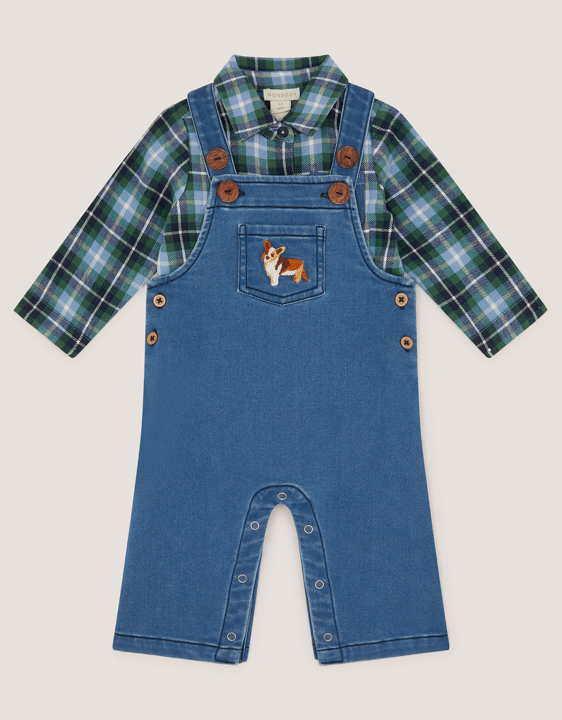 Baby Digby Denim Dungaree & Shirt Set Blue | Baby Boy Outfits | Monsoon ...