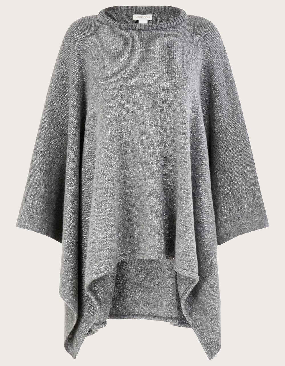 Metallic Poncho Grey | Ponchos | Monsoon Global.