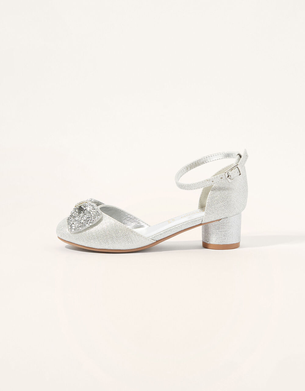 Dazzle Bow Two-Part Heels Silver