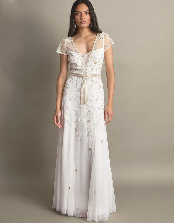 Michelle Embroidered Bridal Dress Ivory
