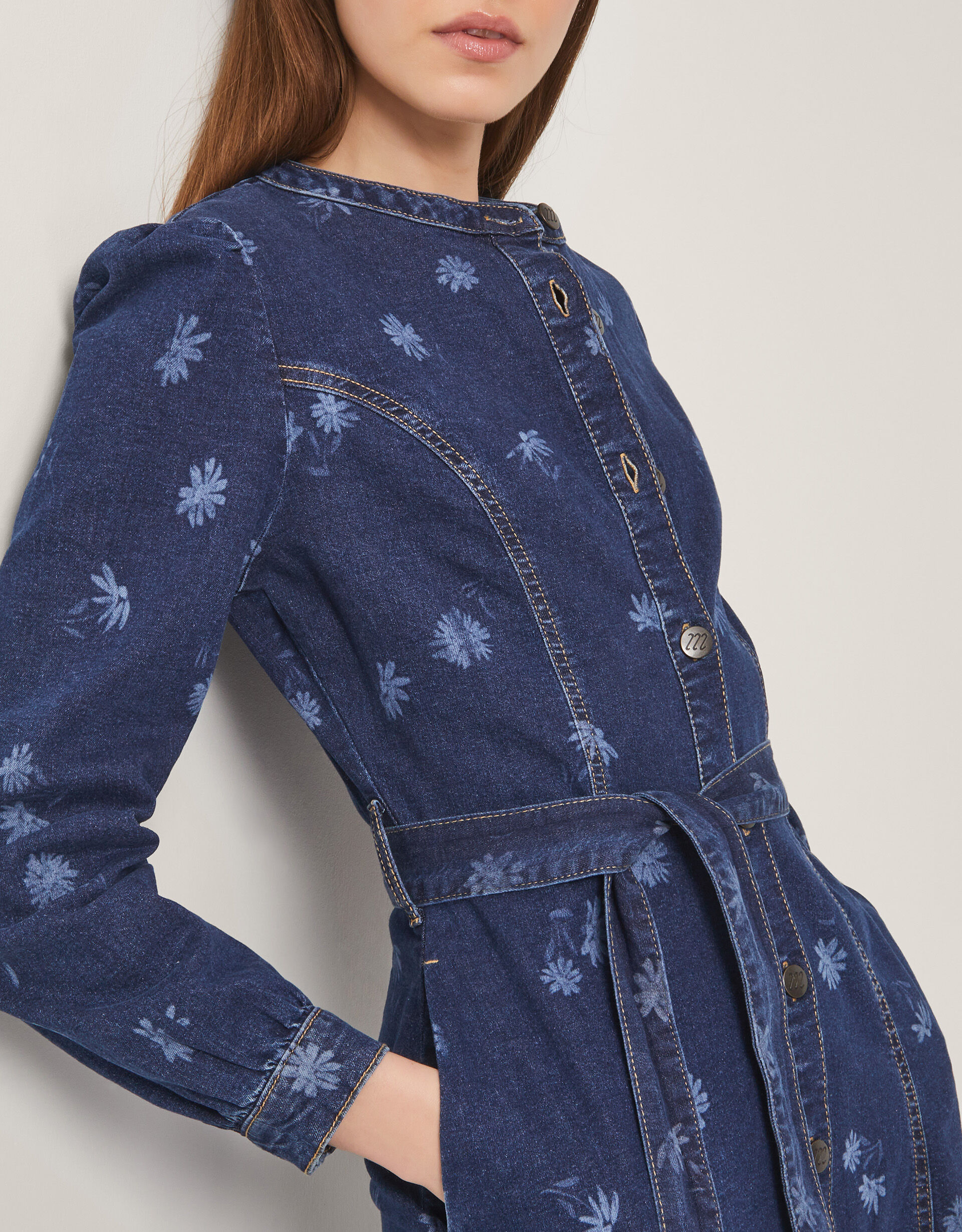 Lulu Daisy Denim Midi Dress Blue